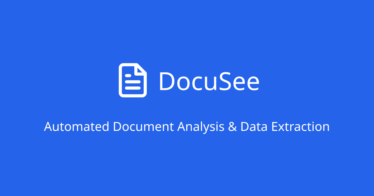 DocuSee - Automated Document Analysis & Data Extraction